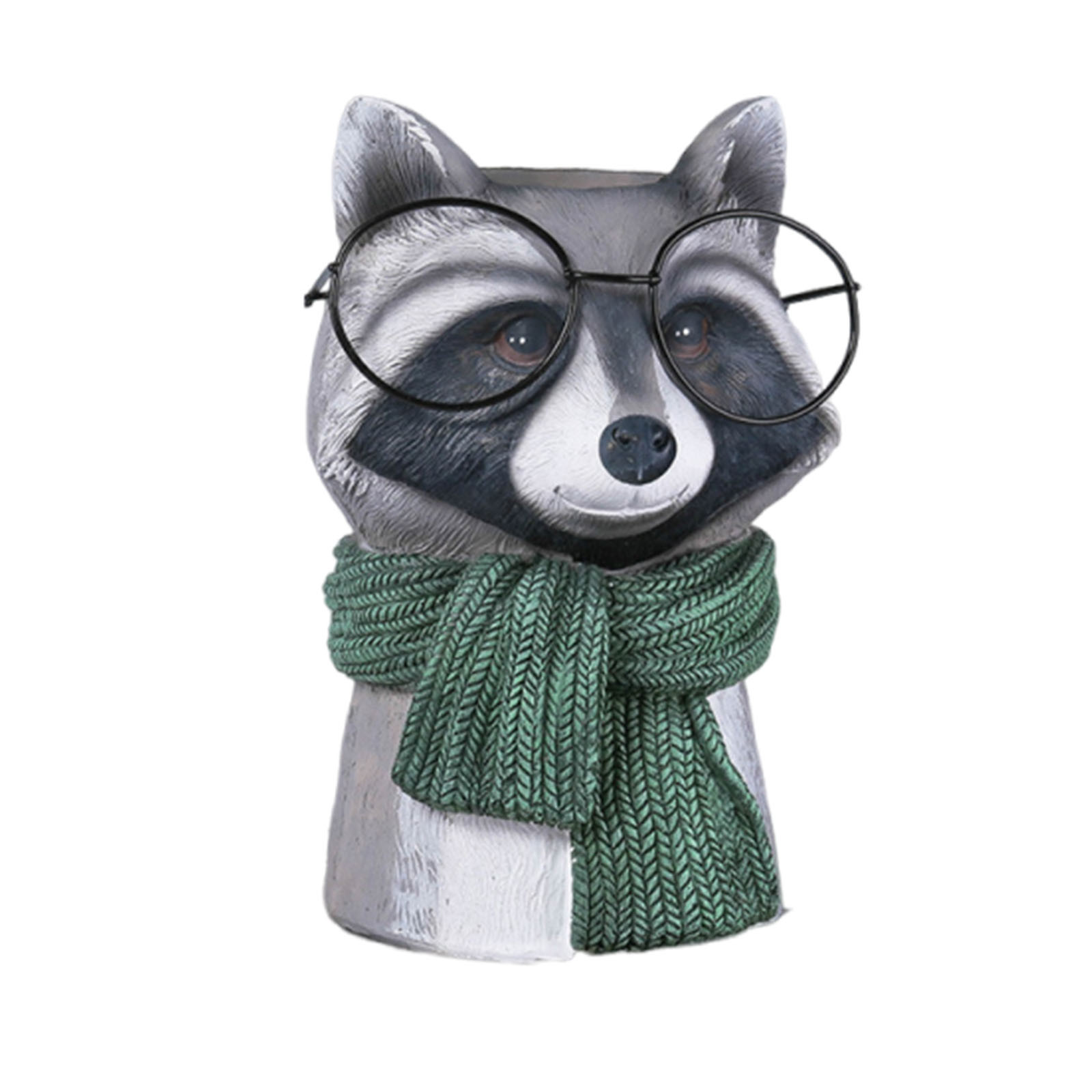Olilia Racoon Shaped Vase Wearing Glasses and Scarves, Simulated Animal ...