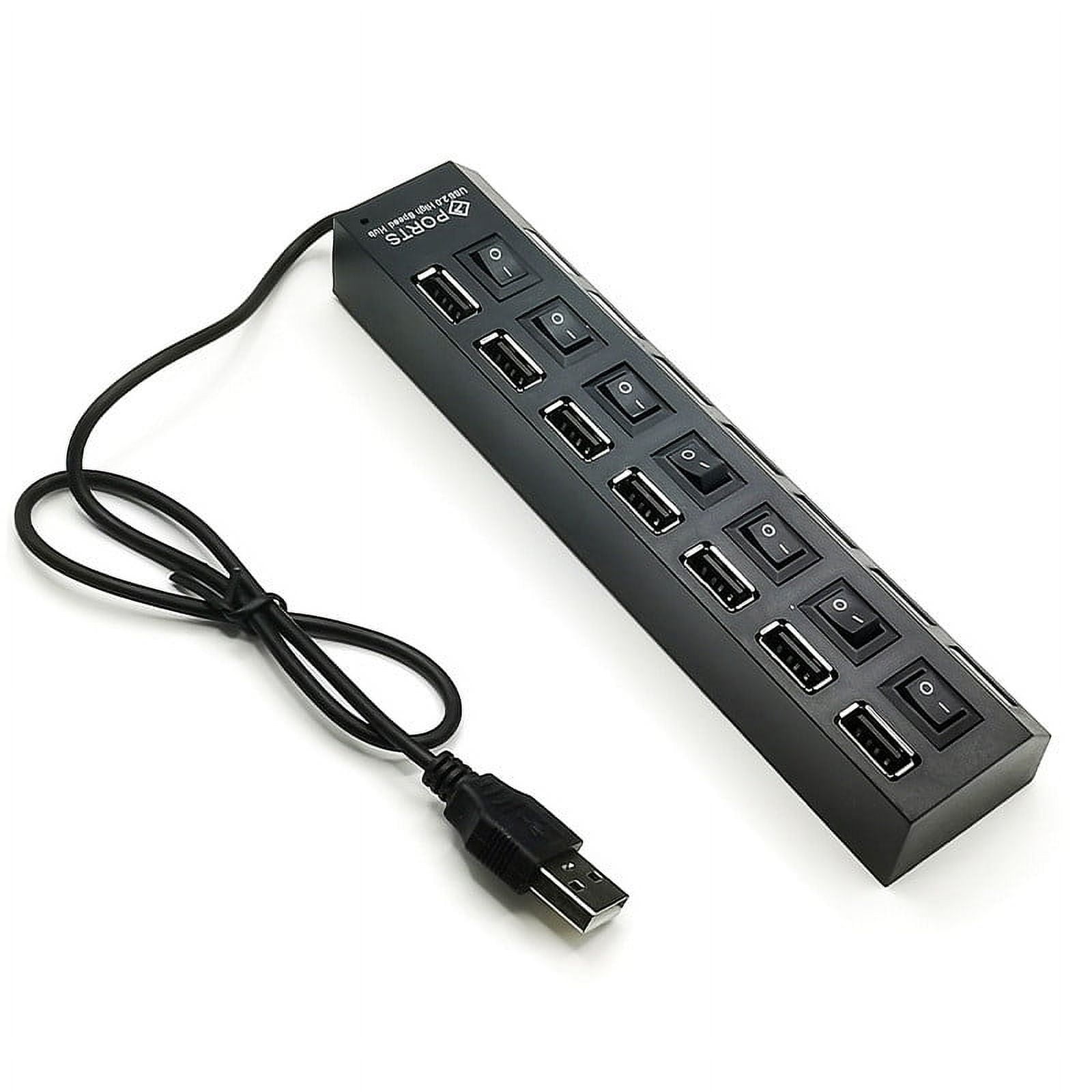 Olilia USB Hub 3.0, 7 Port USB Hub Splitter with Individual On/Off LED ...