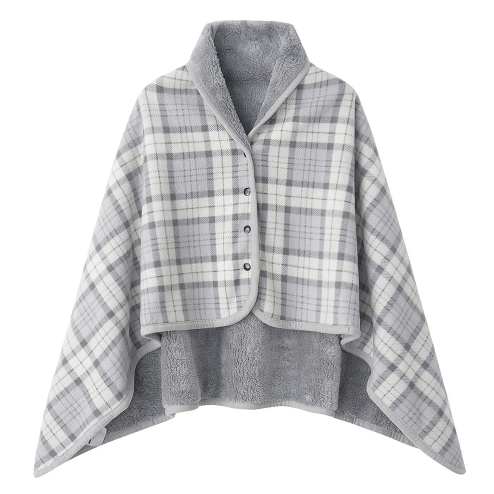 Olilia Wearable Blanket Soft Fleece Shawl Button Closure Warm Snap Wrap ...