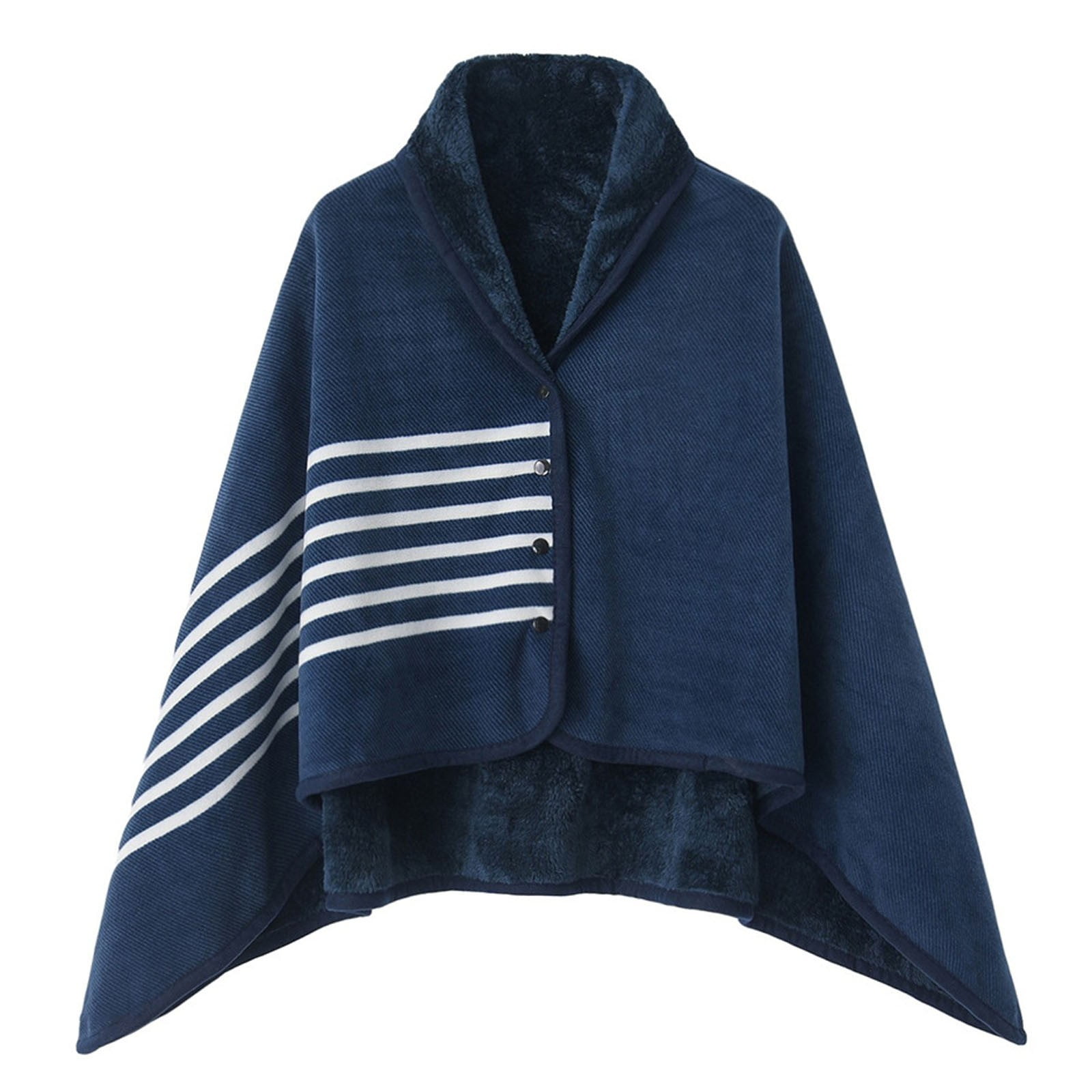 Olilia Wearable Blanket Soft Fleece Shawl Button Closure Warm Snap Wrap ...