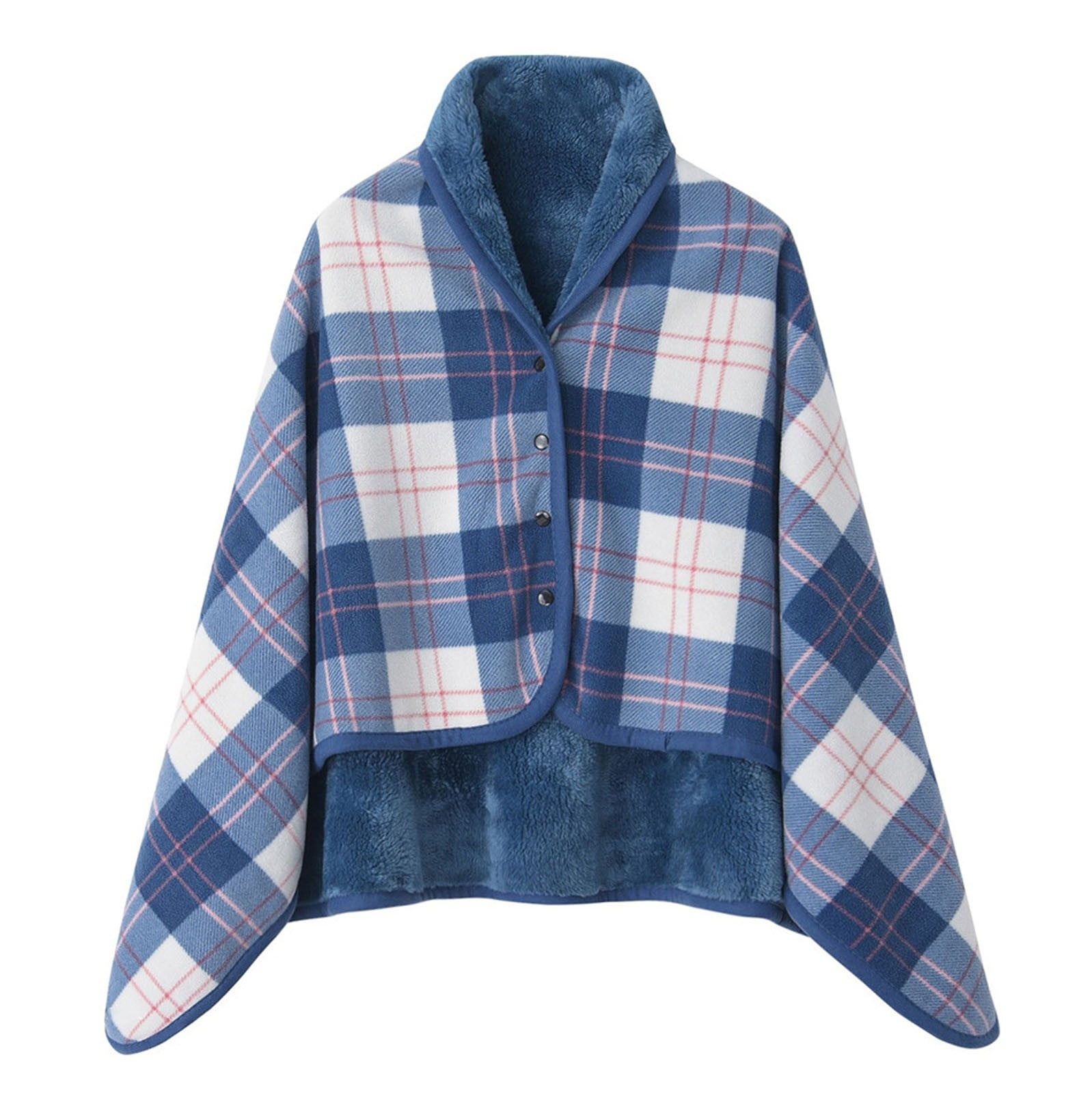 Olilia Wearable Blanket Soft Fleece Shawl Button Closure Warm Snap Wrap ...