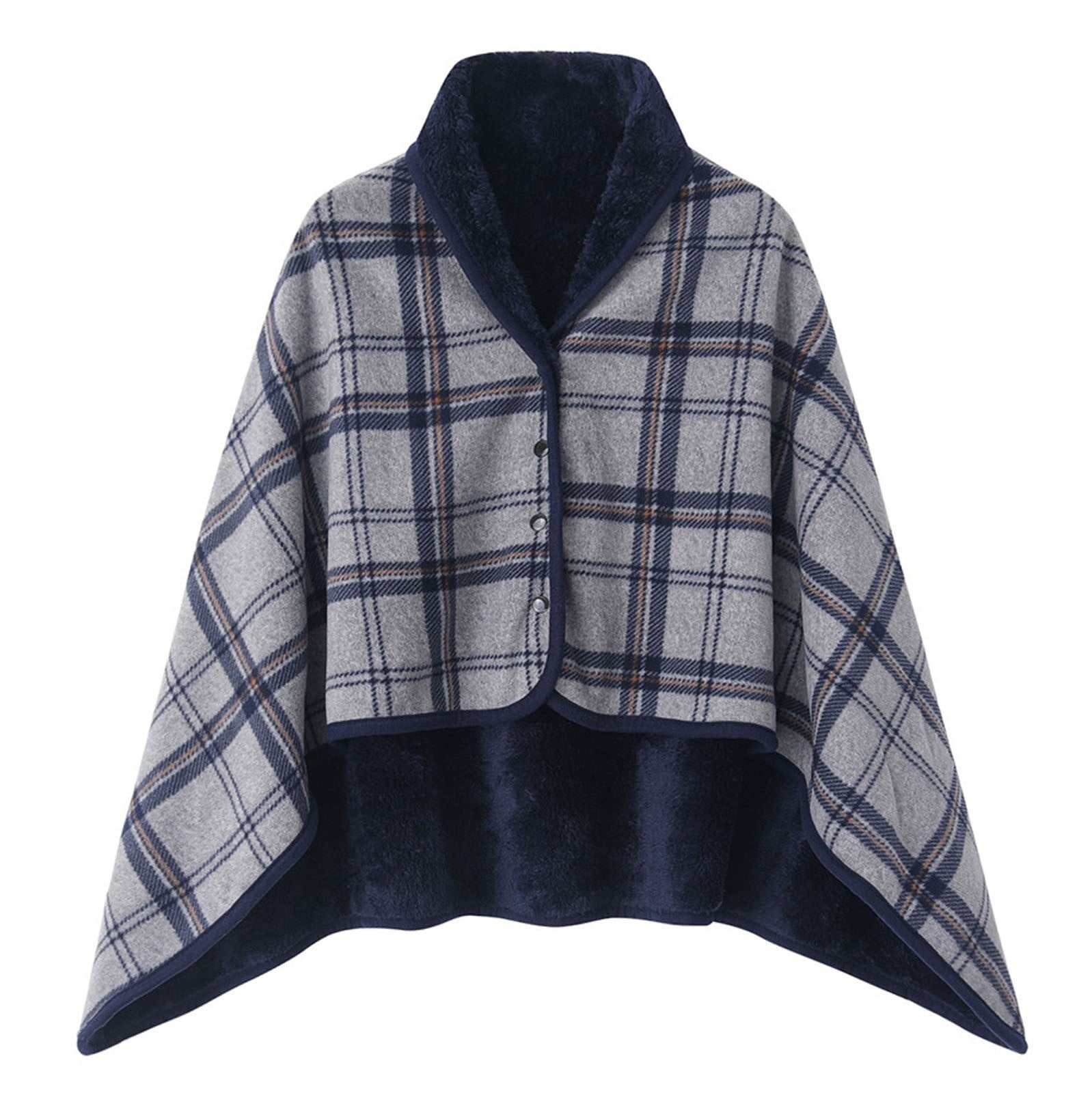 Olilia Wearable Blanket Soft Fleece Shawl Button Closure Warm Snap Wrap ...