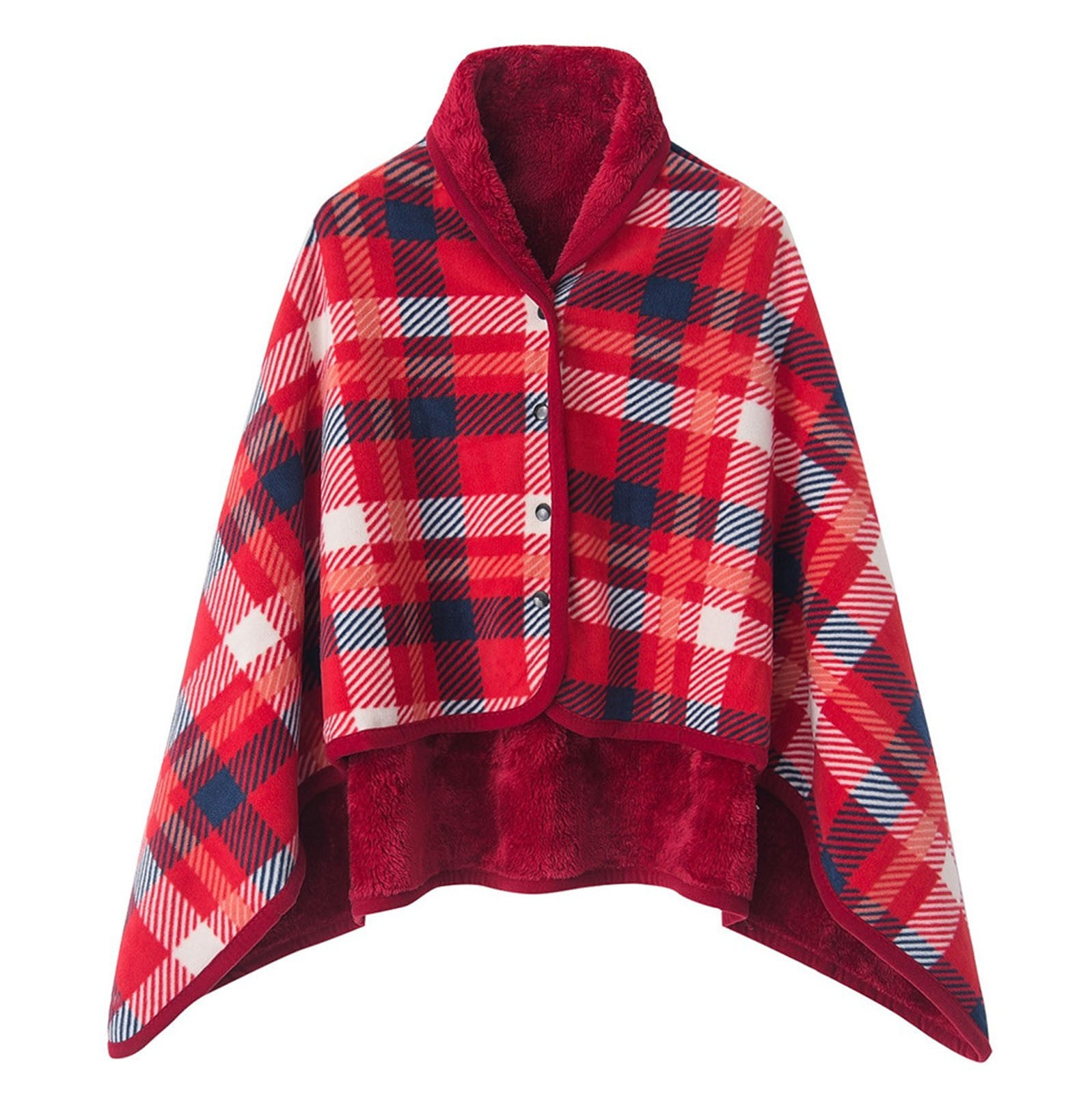 Olilia Wearable Blanket Soft Fleece Shawl Button Closure Warm Snap Wrap ...