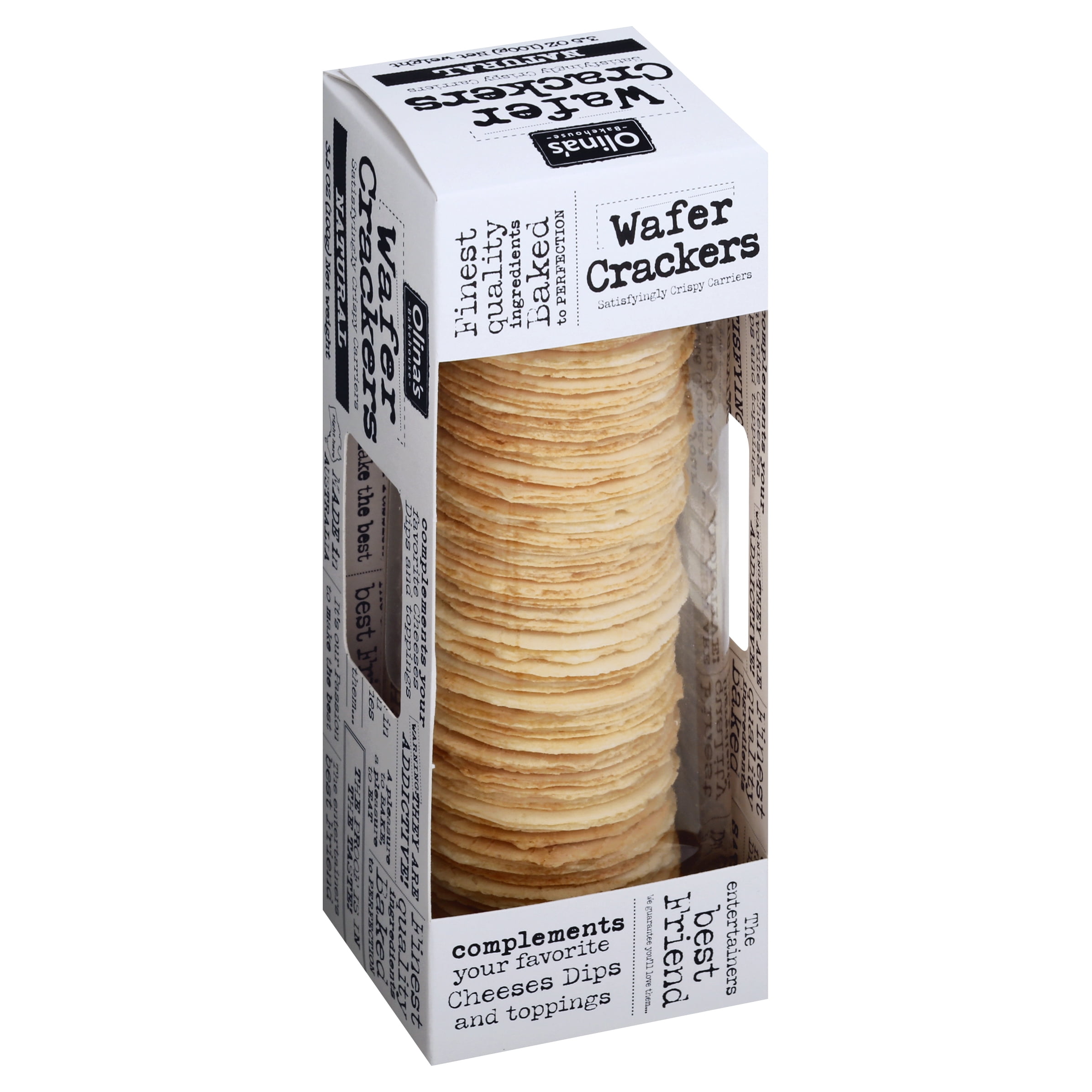 Olina's Bakehouse Natural Cracker Wafers 3.5 oz (Pack of 12) - Walmart.com