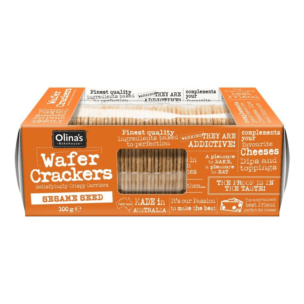Olina's Bakehouse Sesame Seed Wafer Crackers, 3.5 oz [Pack of 12 ...