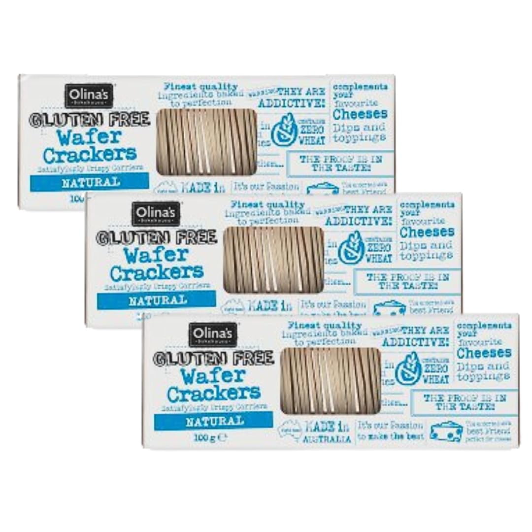 Olina's Bakehouse Wafer Crackers, IRF13 Gluten Free Natural, 3-Pack ...