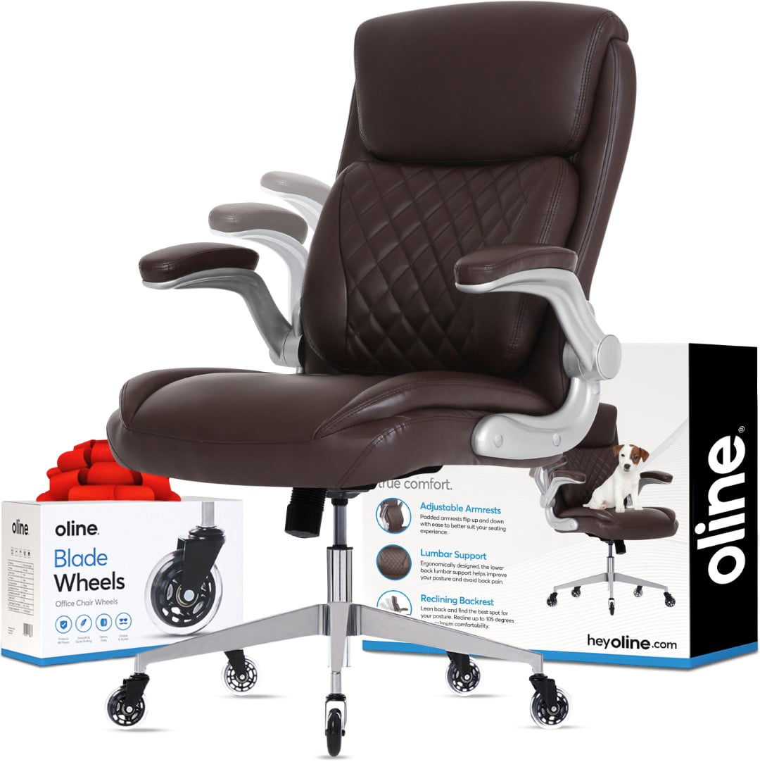 Oline ErgoAce Ergonomic Executive Office Chair, Rolling Home Desk PU ...