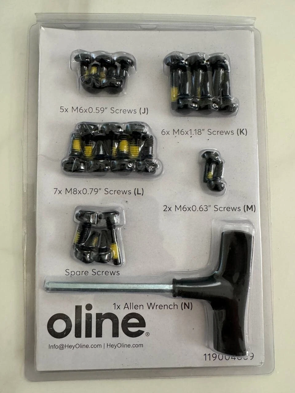 Oline Ergopro Office Chair Hardware Pack Screws/Bolts/Nuts Replacement ...