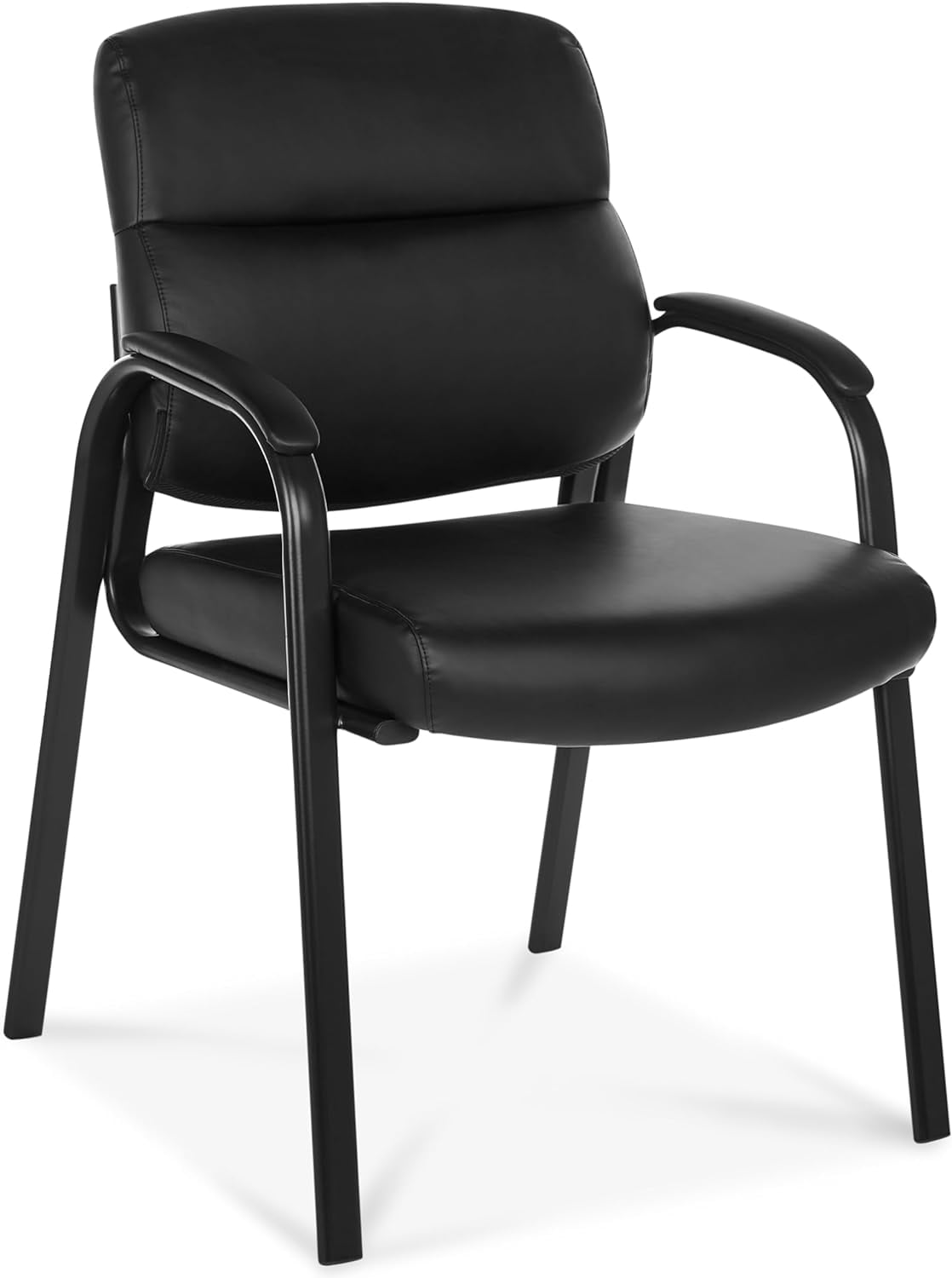 Oline ErgoComfort Leather Guest Chair, Black - Ideal for Office ...