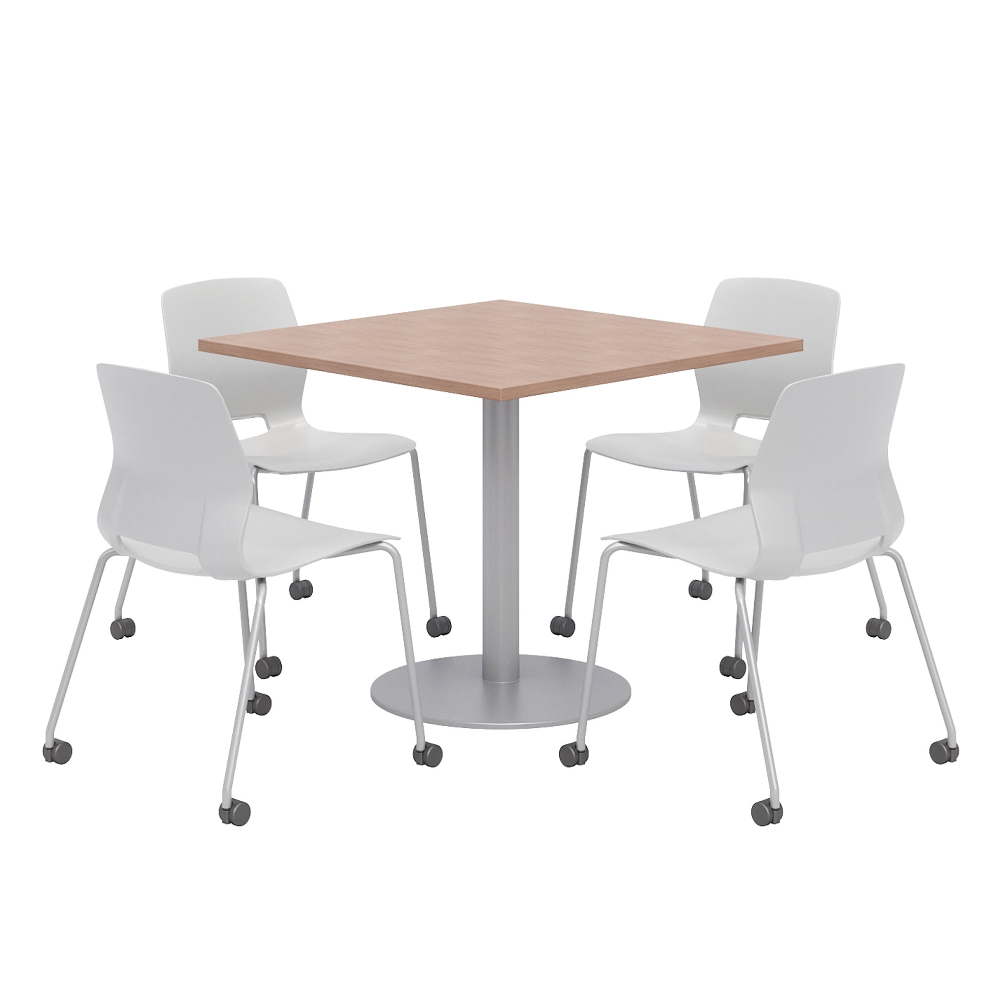 Olio Designs Cherry Square 36in Lola Dining Set - Gray Caster Chairs ...