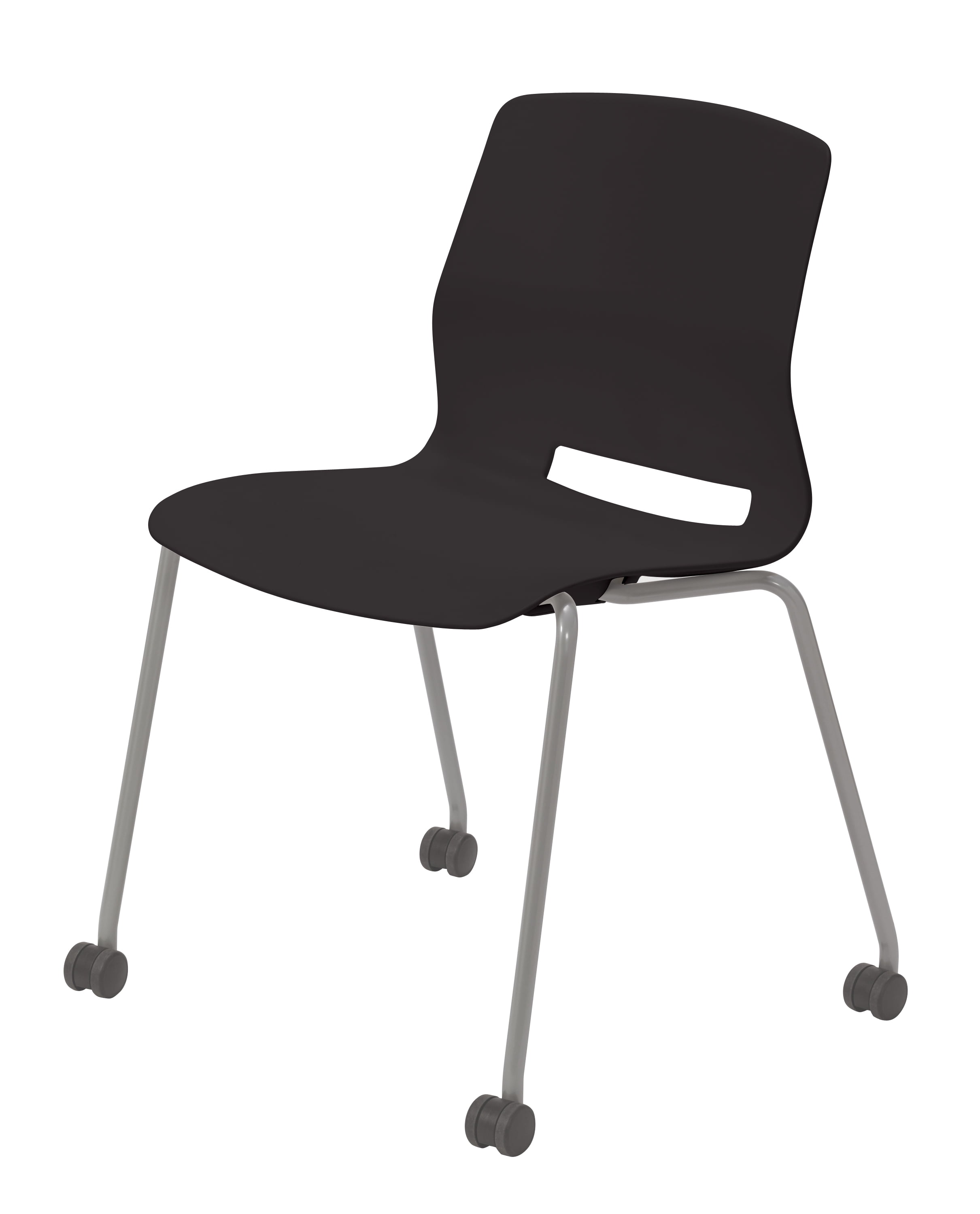 Olio Designs Lola 31"H Stack Chair, Caster Base, Armless, Black ...