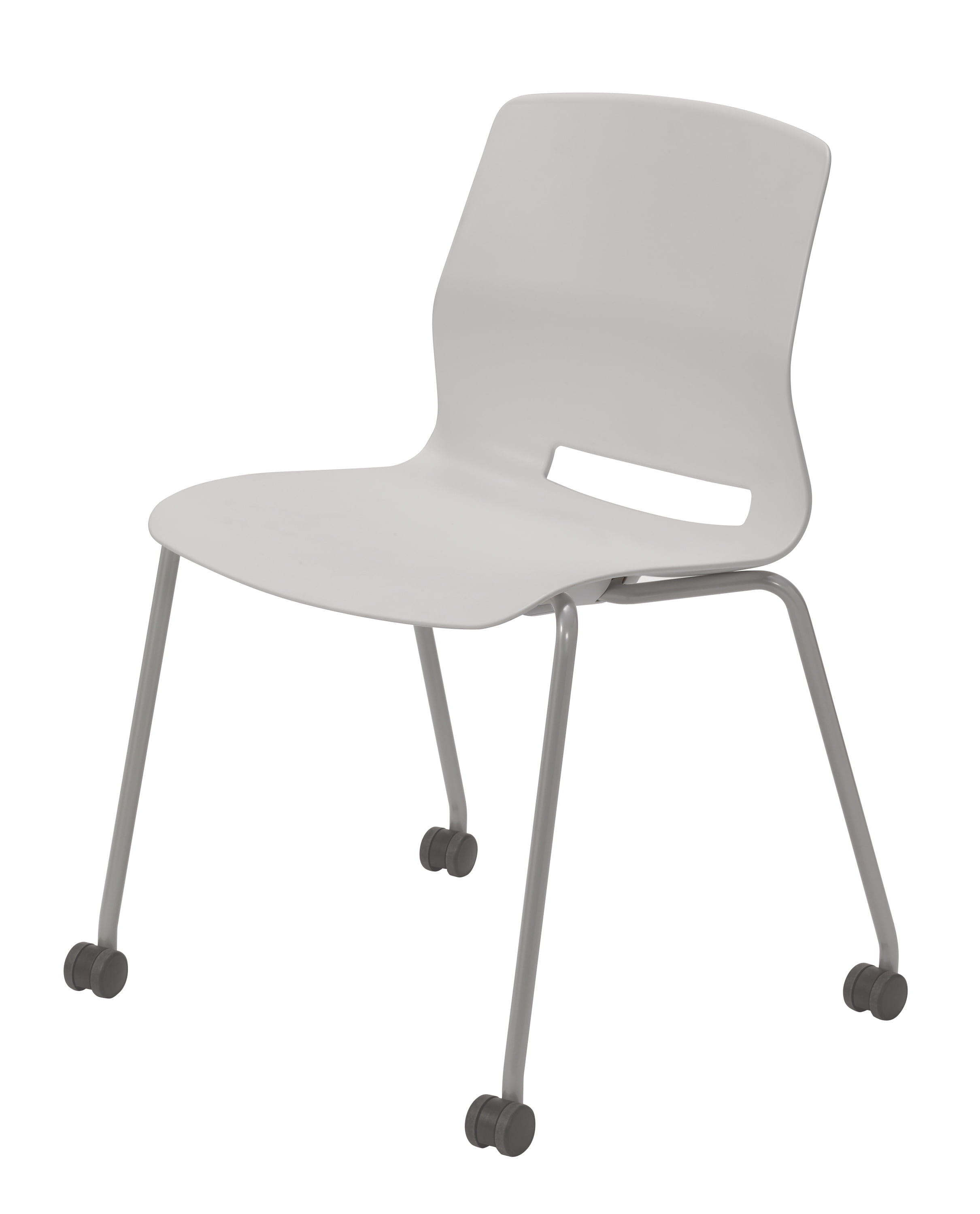 Olio Designs Lola 31"H Stack Chair, Caster Base, Armless, Light Grey ...