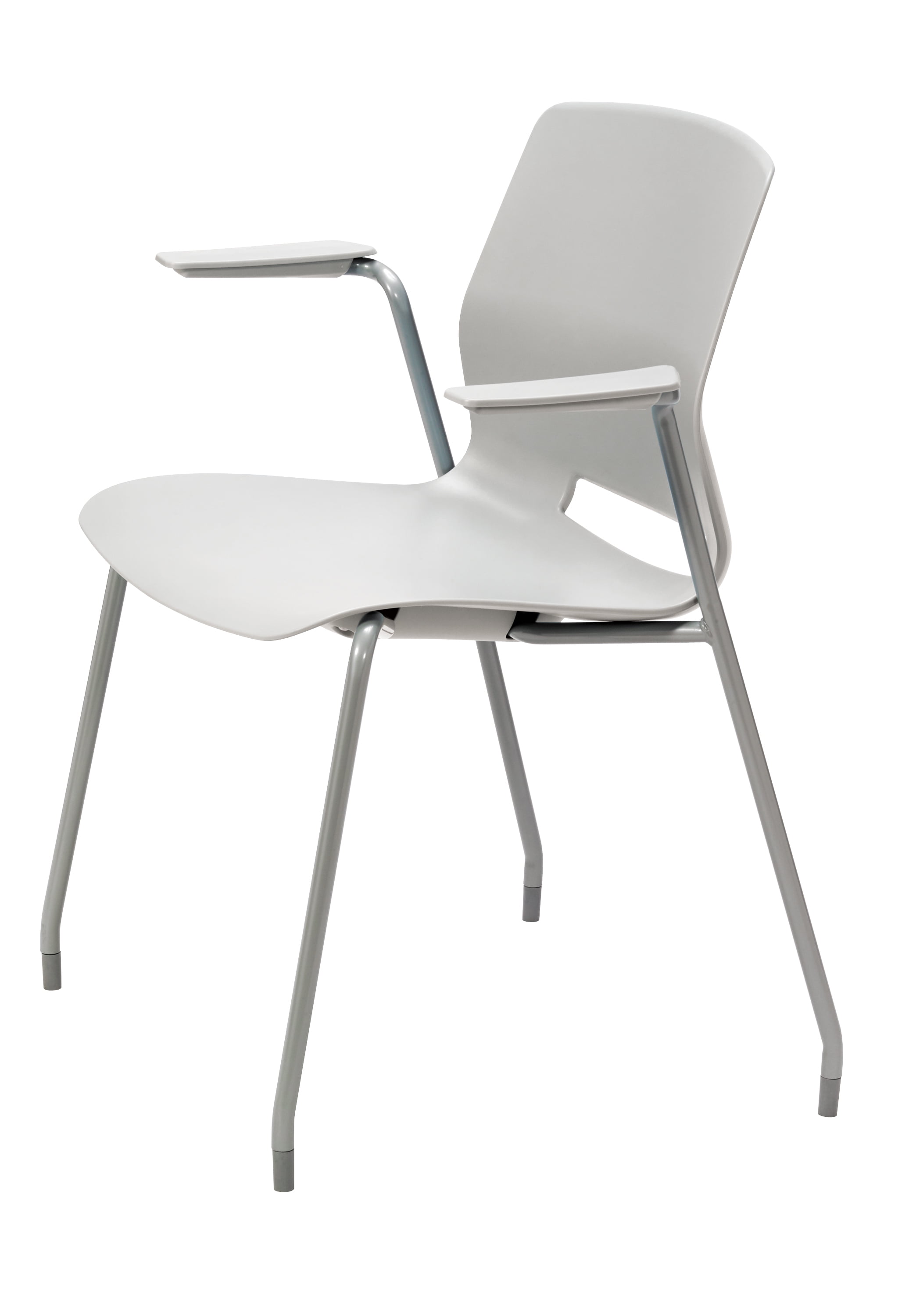 Olio Designs Lola 31"H Stack Chair, Leg Base, Arms, Light Grey ...