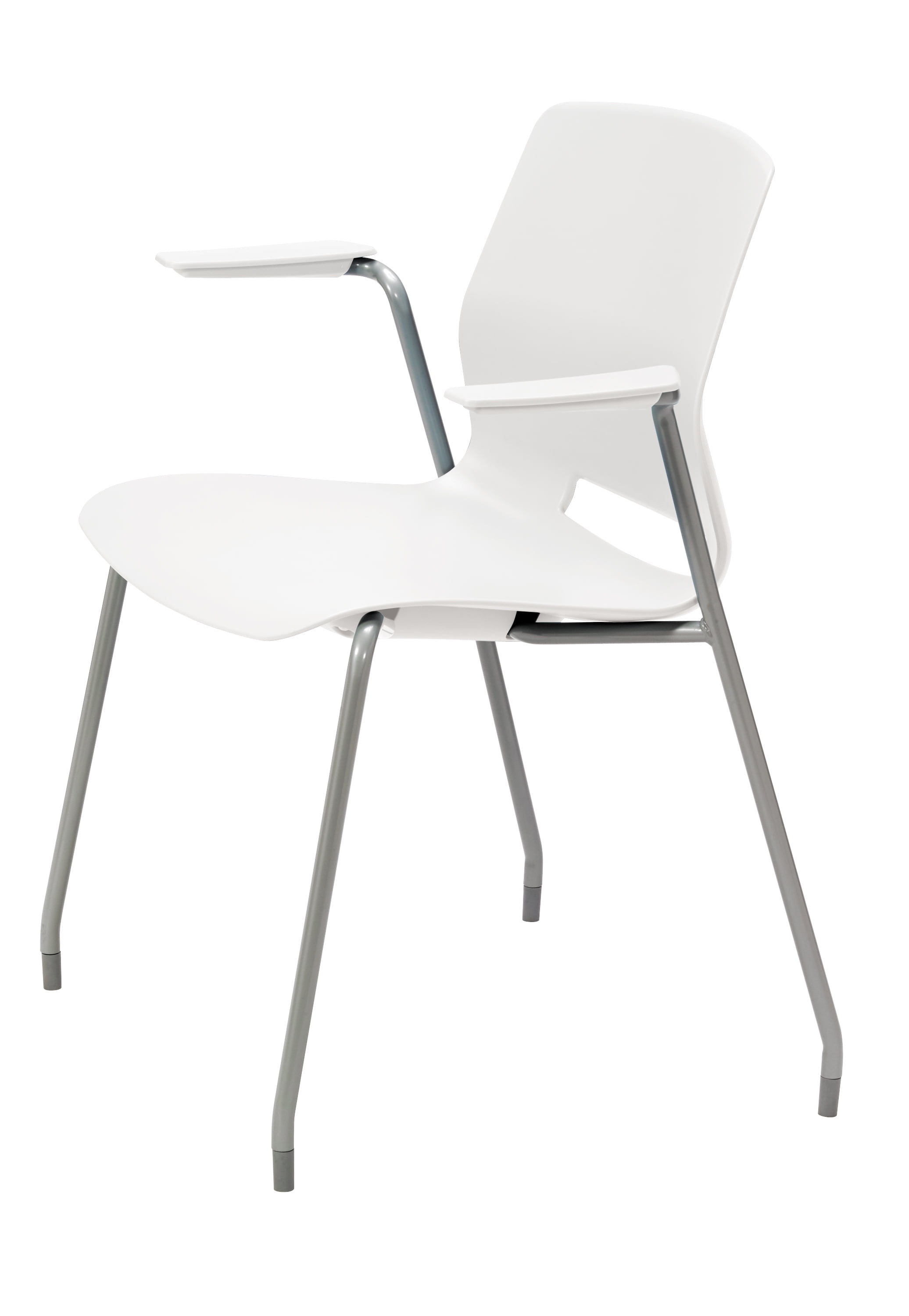 Olio Designs Lola 31"H Stack Chair, Leg Base, Arms, White - Walmart.com
