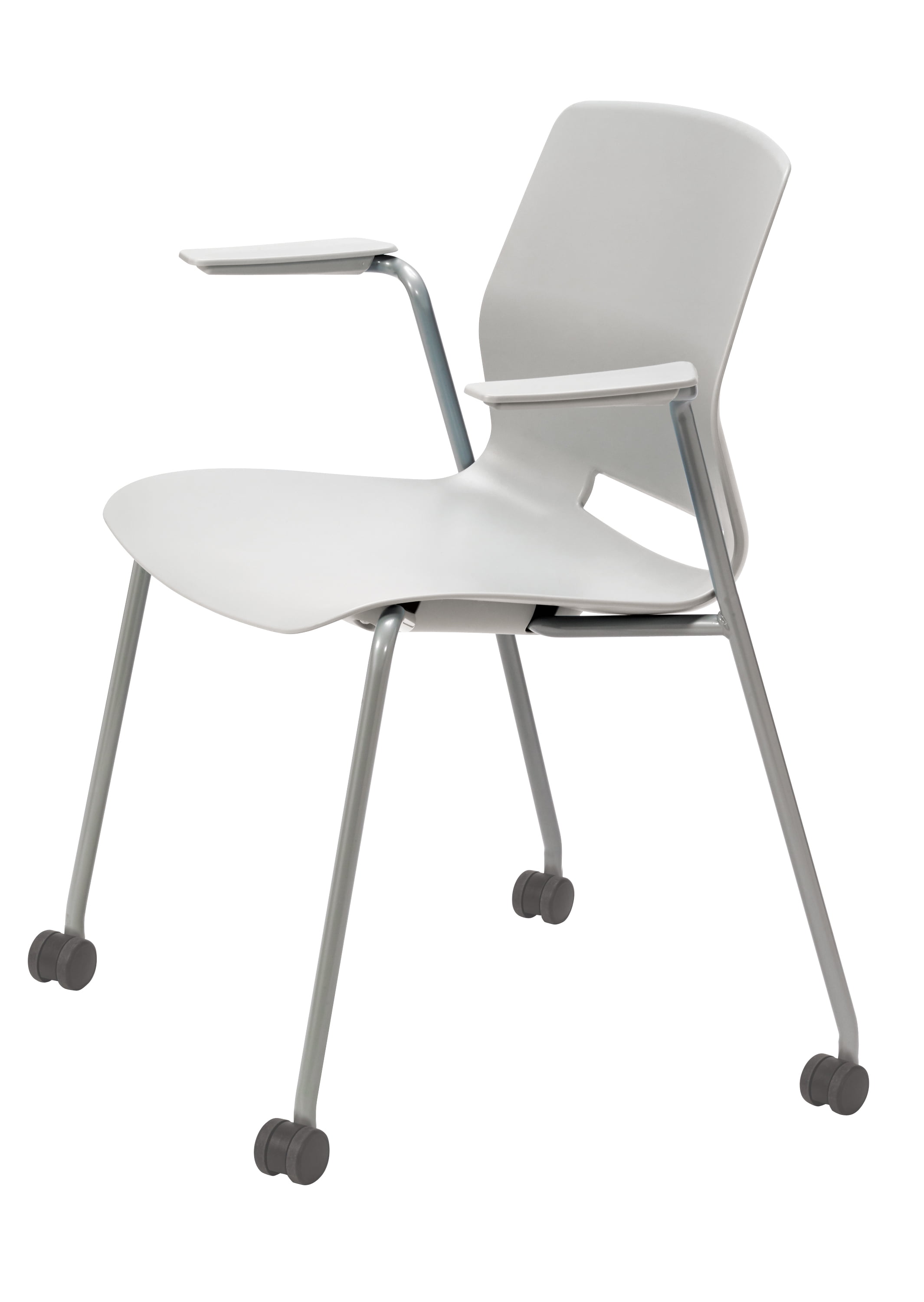 Olio Designs Lola Stacking Arm Chair with Casters, Light Grey - Walmart.com