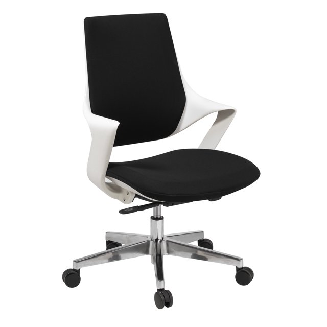 Olio Designs Mia Office Chair, White Shell, Black Fabric - Walmart.com