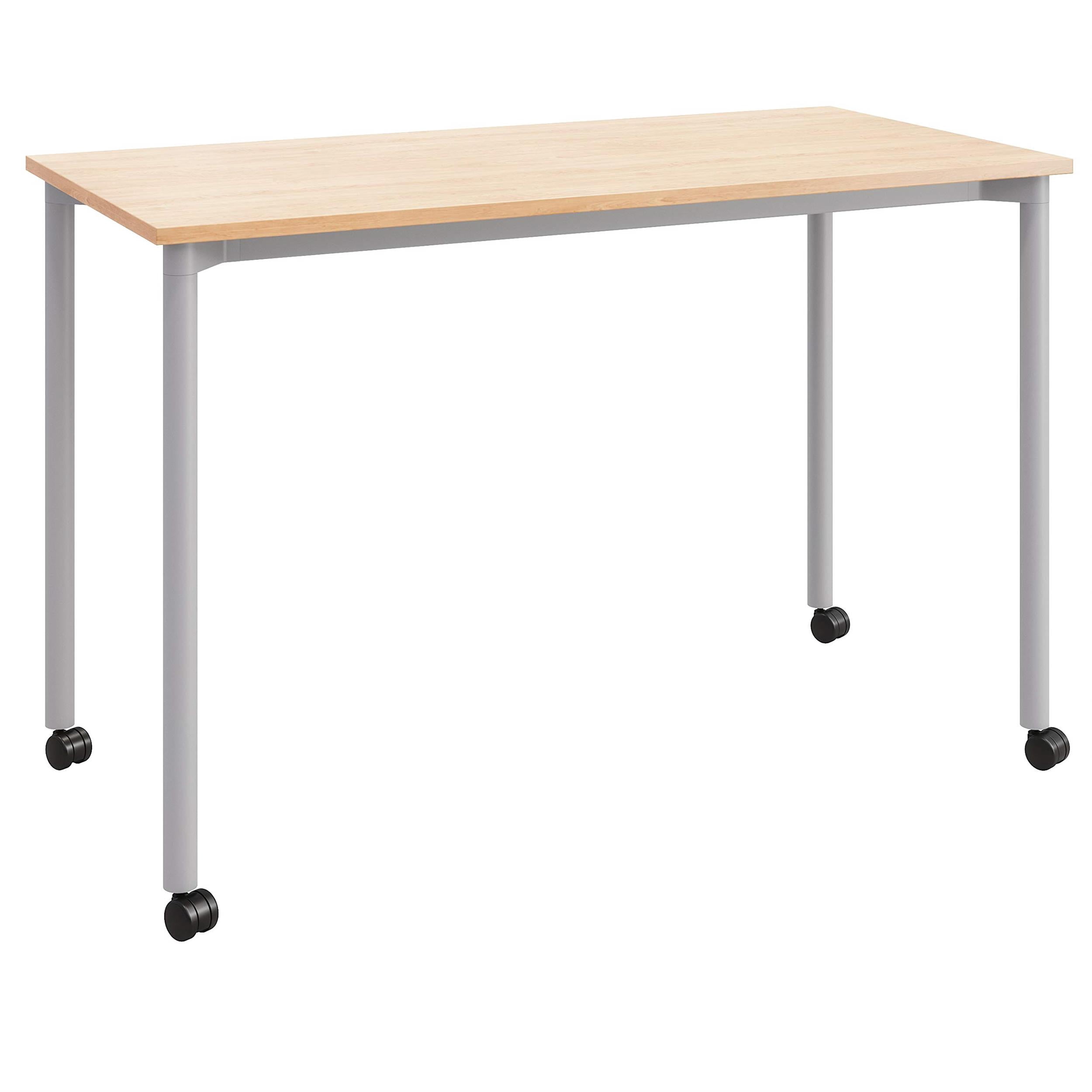 Olio Designs Spright Mobile Wood Top Work Table Desk in Maple and ...