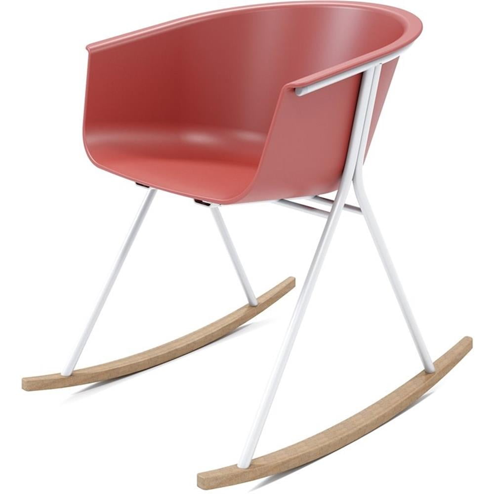 Olio Designs Tee Plastic Silver Frame Rocker in Coral and Latte ...