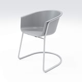 Olio Designs Tee Plastic Sled Base Arm Chair in Cool Gray and Silver ...