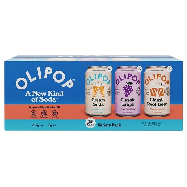 Olipop Soda Variety Pack, 12 Fluid Ounce (Pack of 15) - Walmart.com