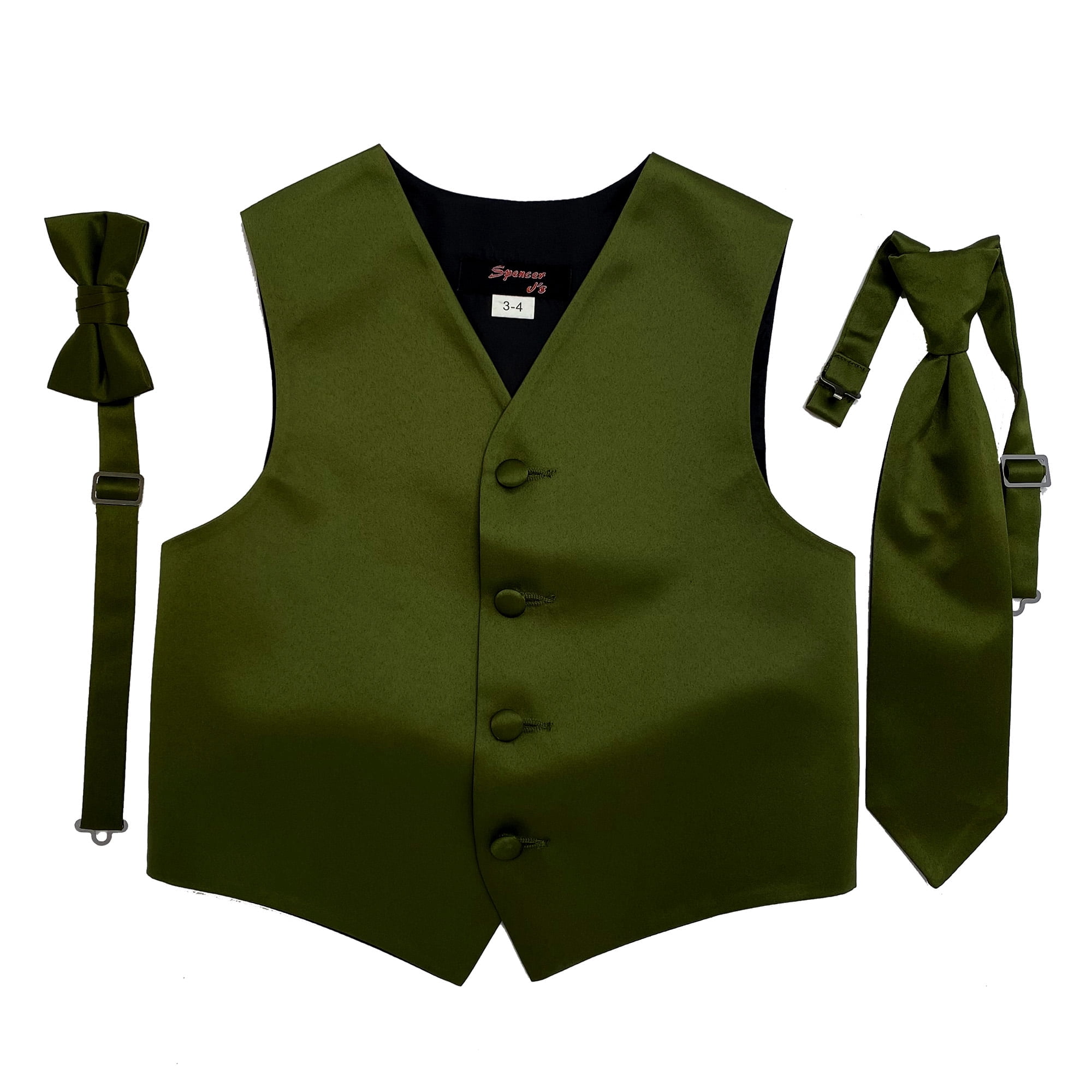 Olive Boys Satin Vest Spencer J - Boys 9-10 - Walmart.com