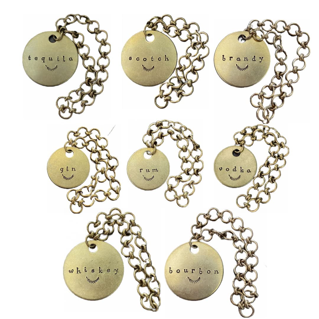 Olive Branch Liquor Decanter Labels - Hand Stamped Brass Spirits Bottle ...