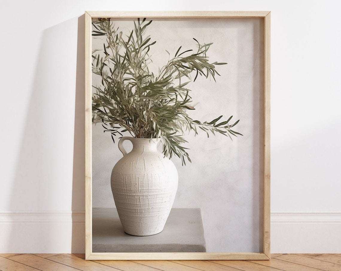 Olive Branch In A Vase, Olive Green Olives Kitchen Decor, Dry Olive ...