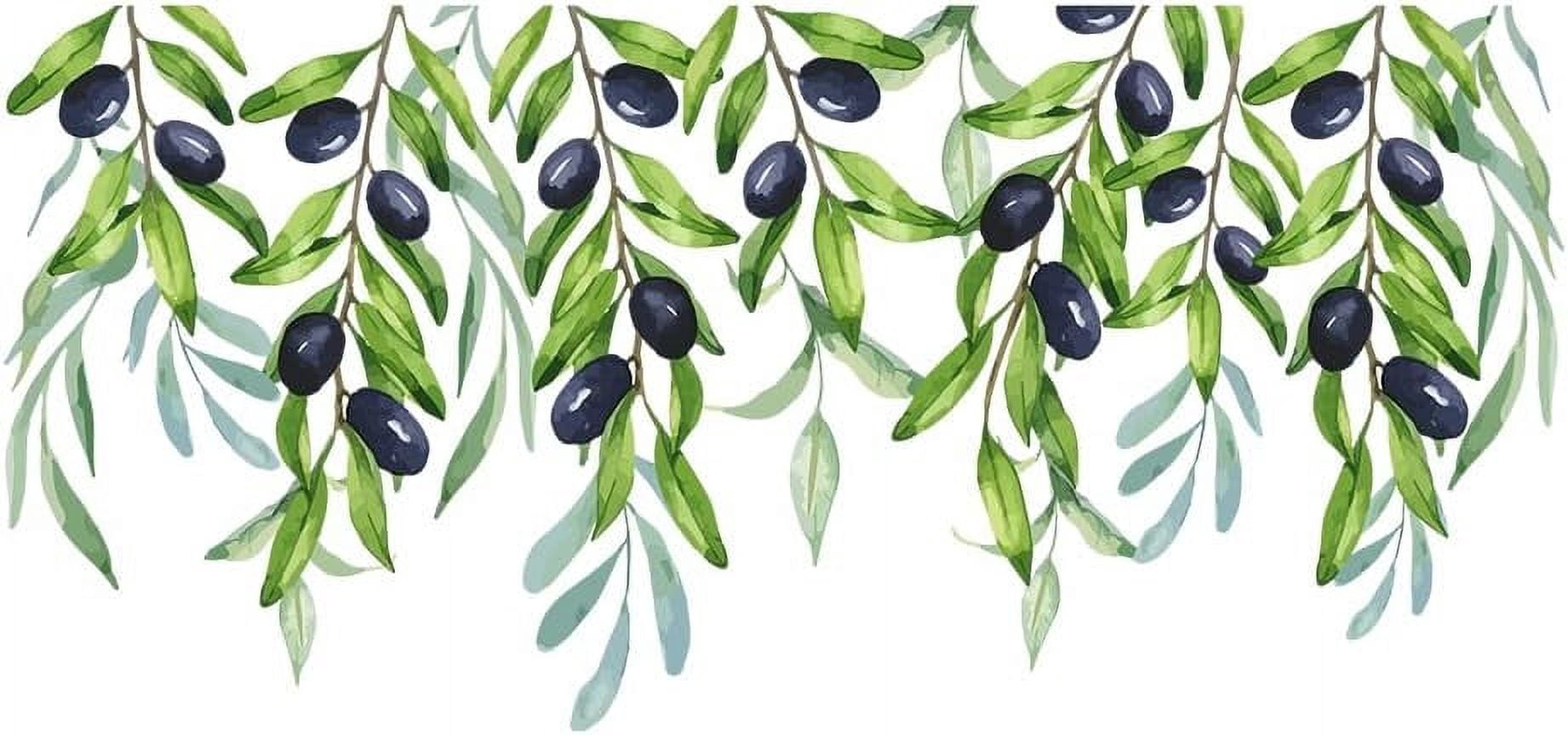 Olive Branches Wall Sticker Plant Wall Decals Green Hanging Leaves ...