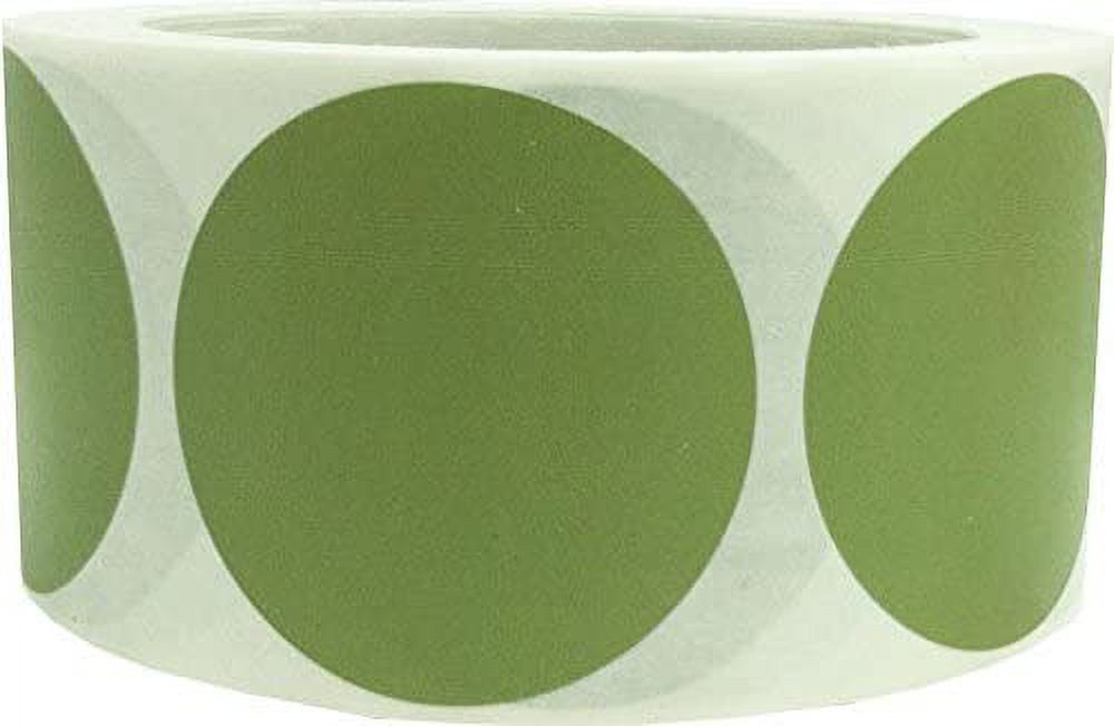 Olive Color Coding Labels for Organizing Inventory 2 Inch Round Circle ...