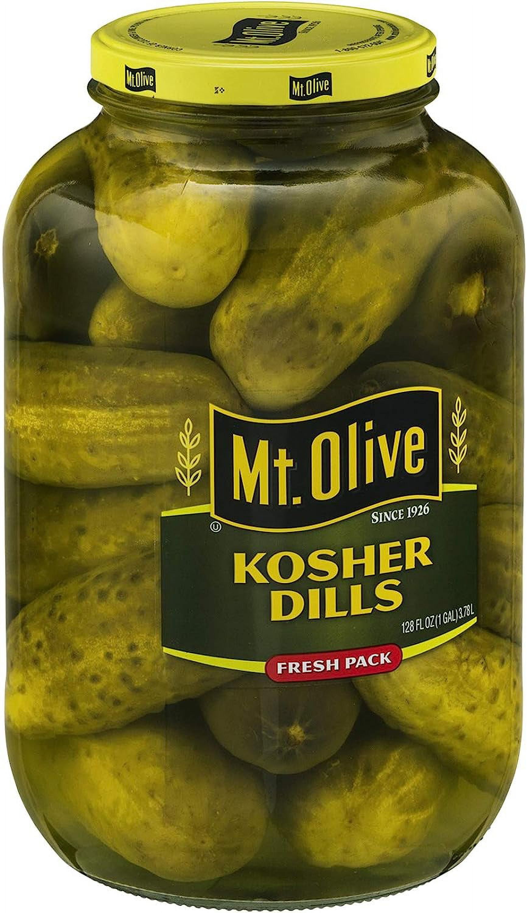 Olive Dills Jumbo Kosher Pickles, Whole Dill, 1 Gallon Giant Jar, 128 ...
