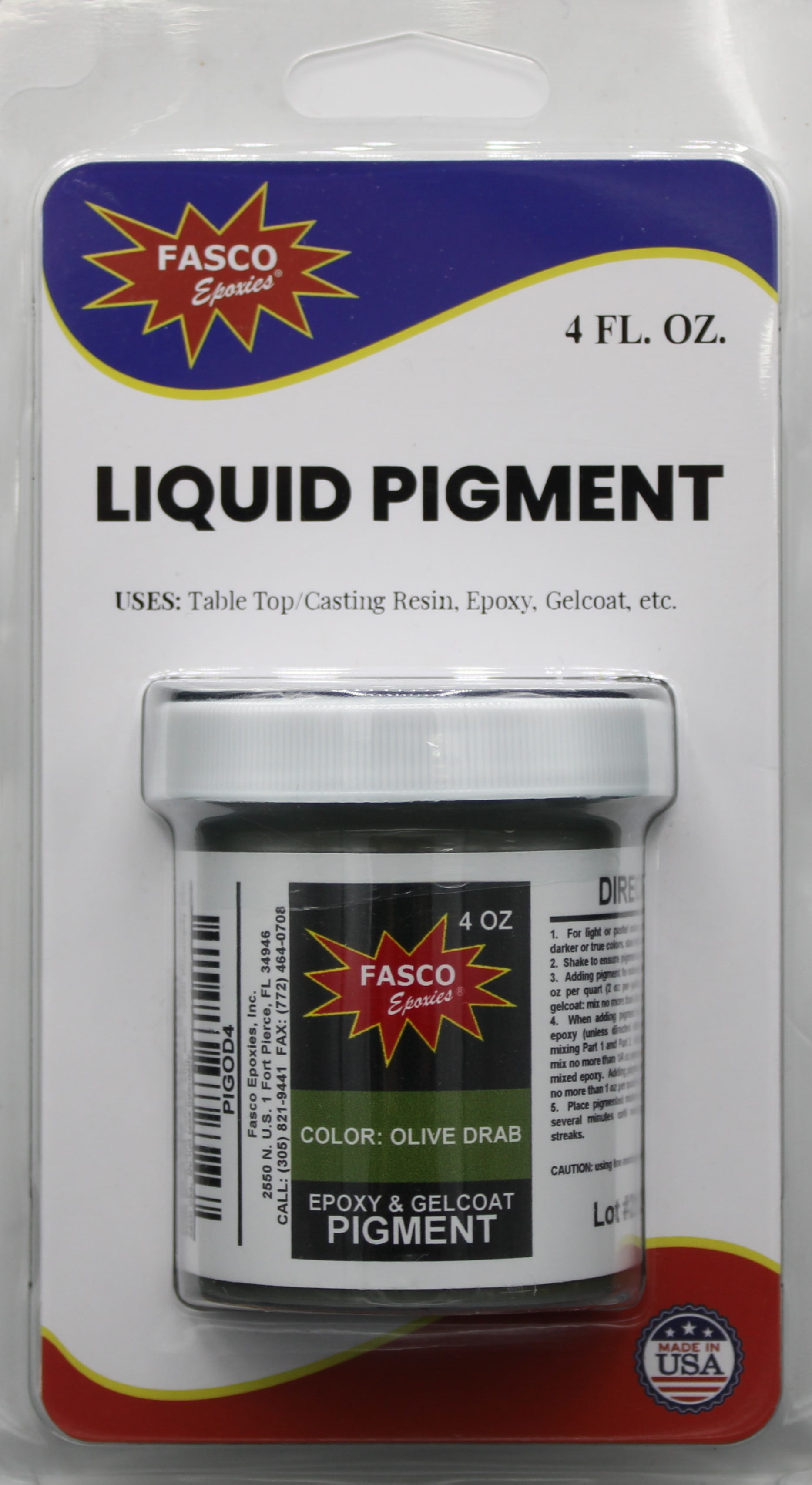 Olive Drab Pigment for Epoxy Resin, Gelcoat, Paint - 4 oz - Walmart.com