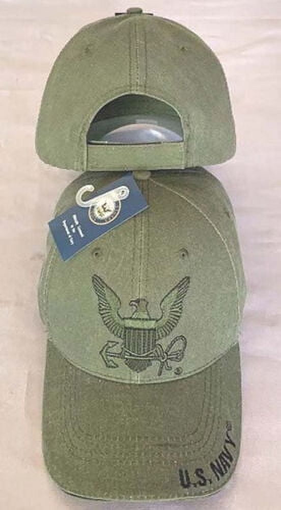 Olive Drab Vintage US Navy Eagle Crest Low Profile Adjustable Baseball ...