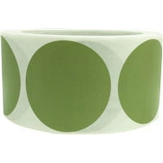 Olive Green Circle Stickers | 2" Inches Round | 500 Pack - Walmart.com