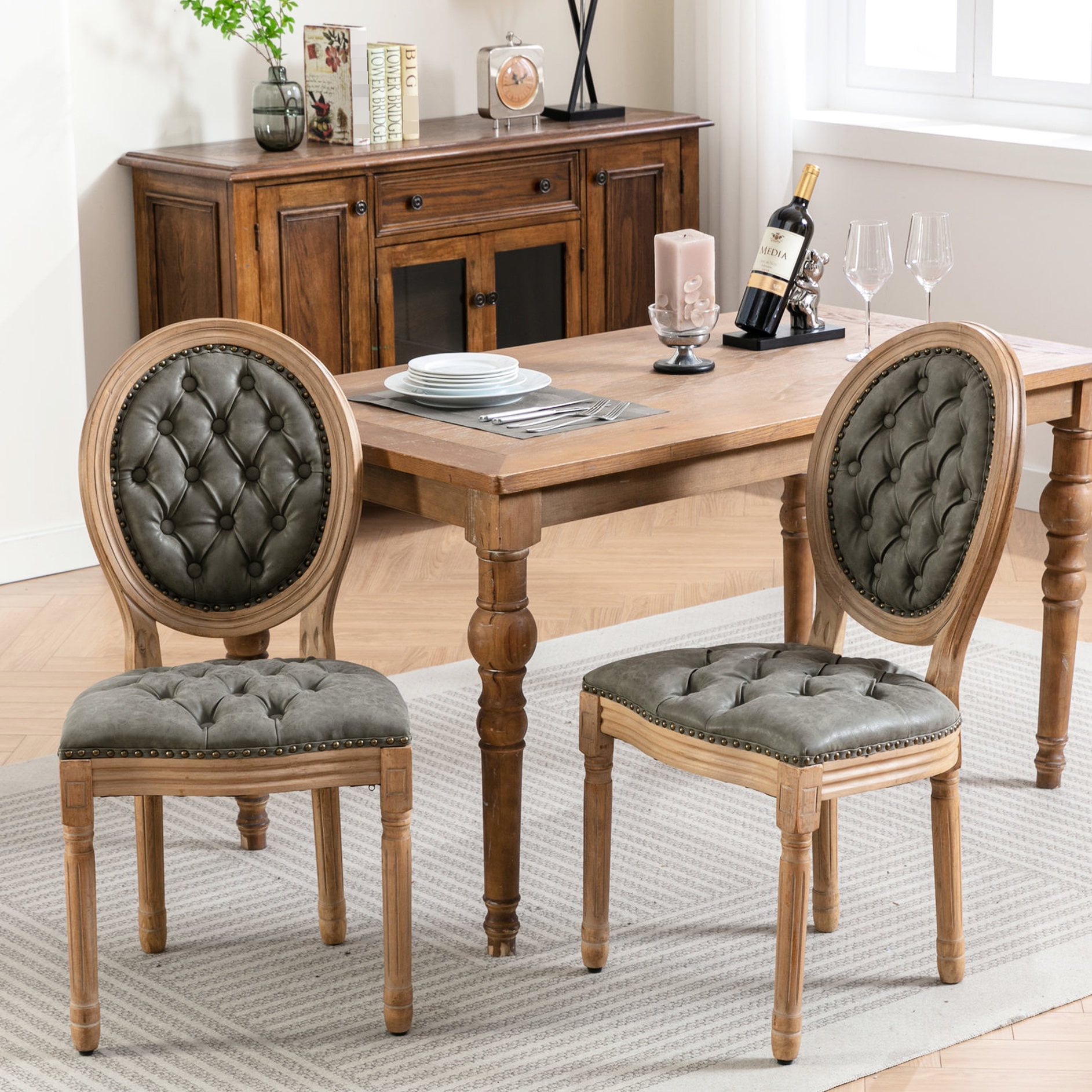 Olive Green Dining Chairs | Strong Back Support in Dining Room | Solid ...