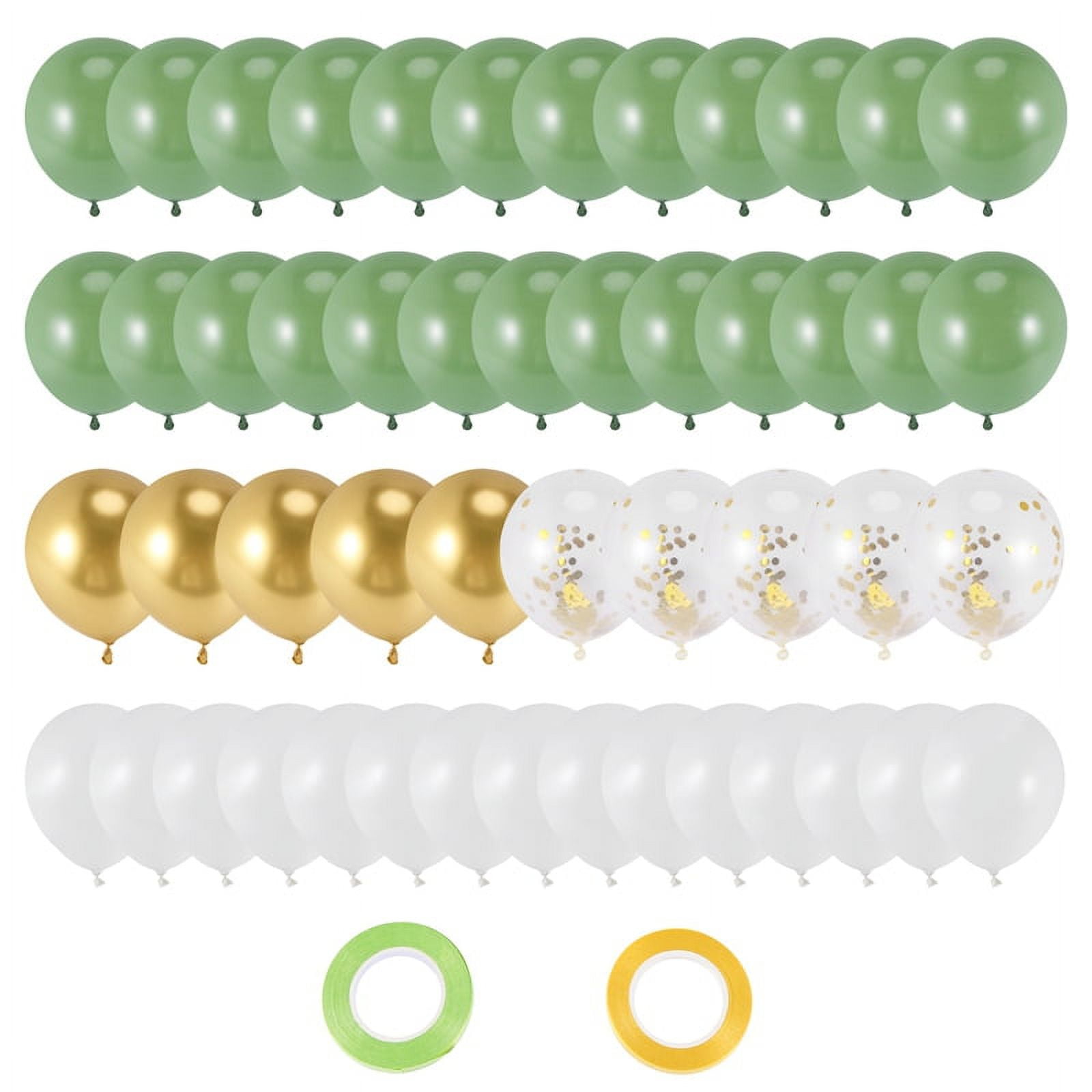 Olive Green Gold White Latex Balloons,Green and Gold Confetti Party ...