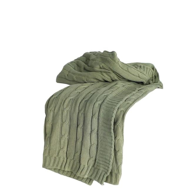 Olive & Green Knitted 100 Percent Cotton Throw Blanket - Walmart.com
