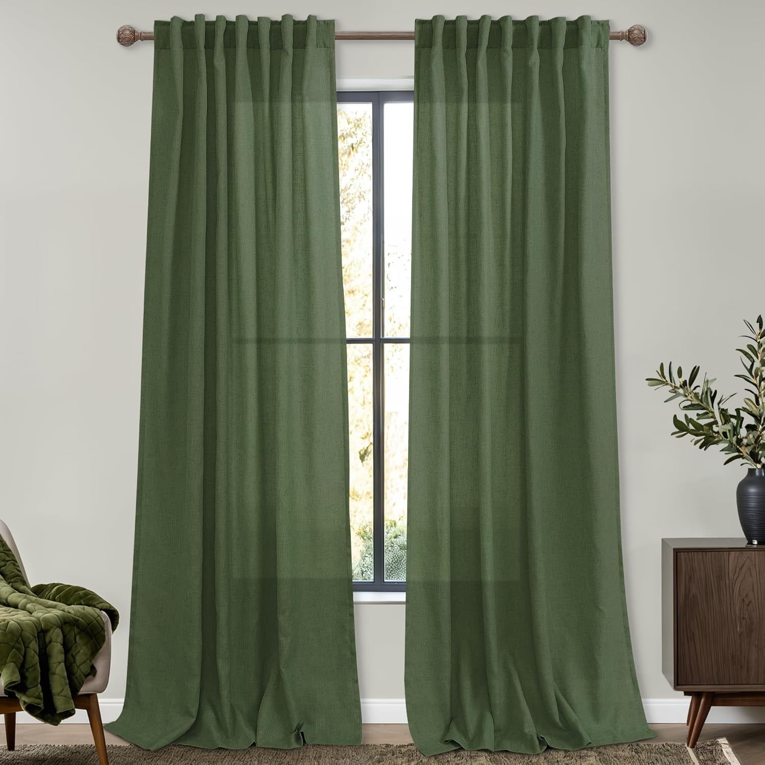 Exciting Olive Green Drapes Photos