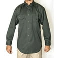 Olive Green Men's Long Sleeve Uniform Work Shirt, 65% Poly 35% Cotton ...