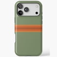 Olive Green Orange Retro Stripes Pattern Phone Case 11 through 17 Pro ...