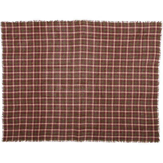 Olive Green Rustic & Lodge Tabletop Kitchen Jackson Plaid Cotton Cotton Burlap Rectangle 60x80 ...
