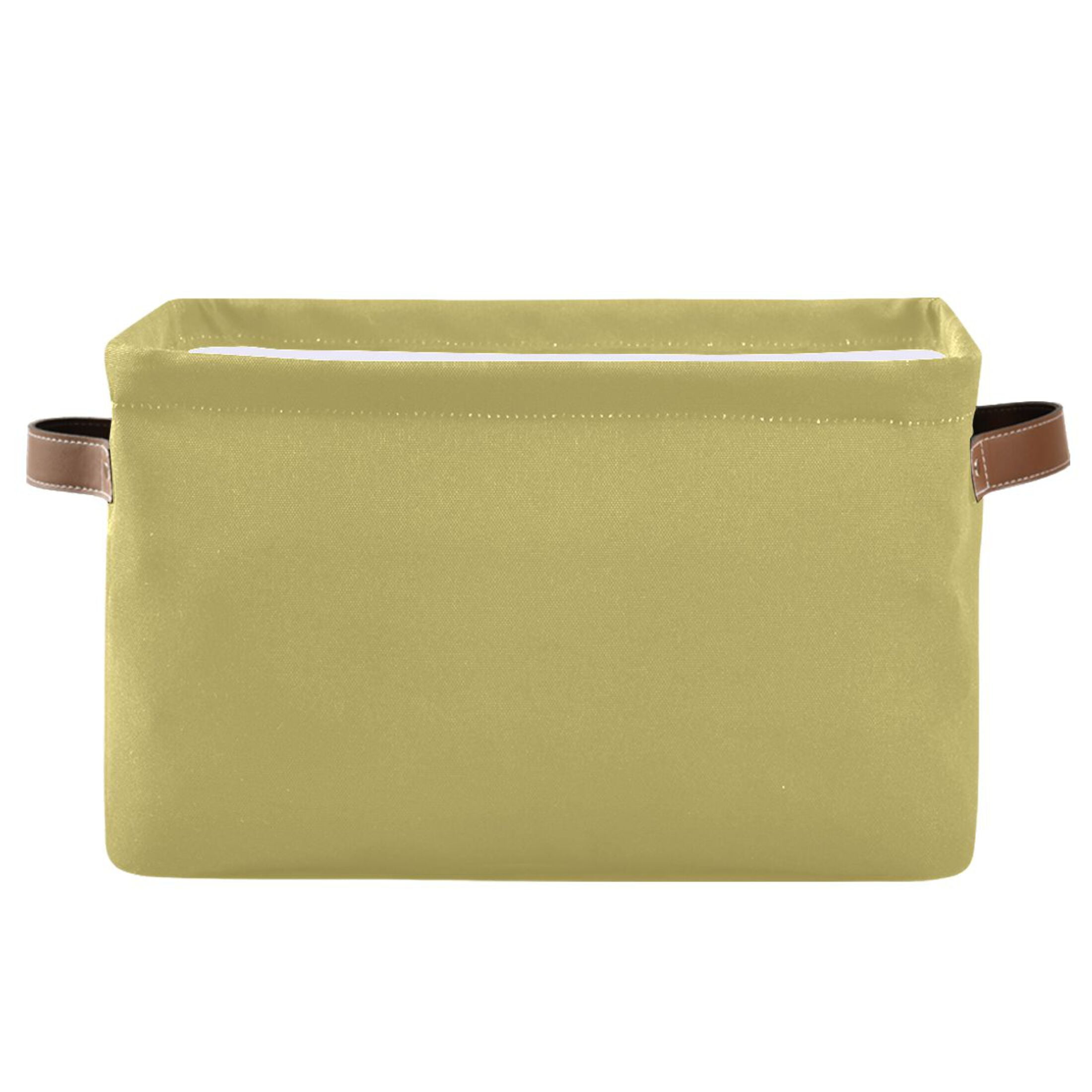 Olive Green Storage Bins with Handle Fabric Organizer Basket Foldable ...