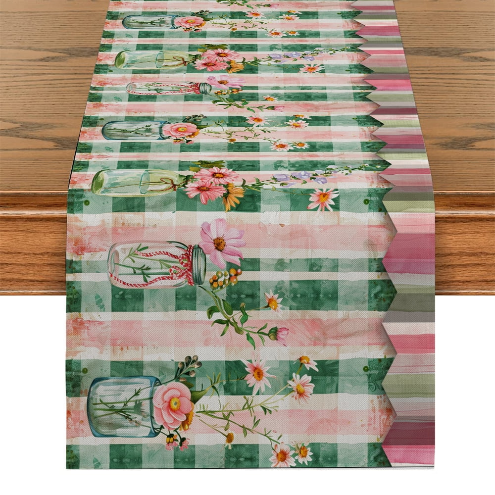 Olive Green Table Runner Wedding Glass Bottle Runners for Dining Table ...