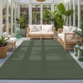 Olive Green Washable Living Room Rugs 8'x10', Deep Green Color Solid ...