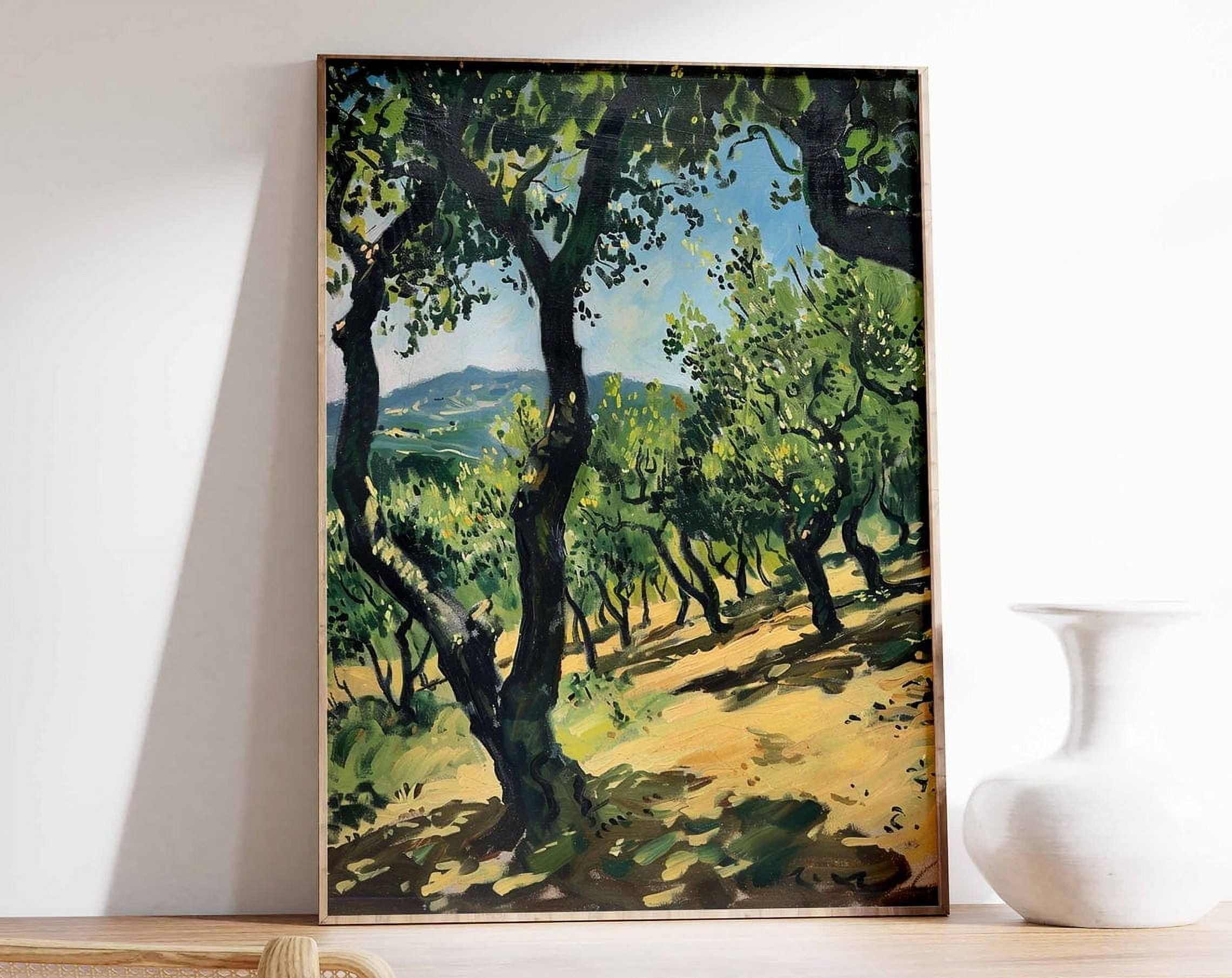 Olive Grove Poster, Olive Tree Print, Mediterranean Art, Nature Wall ...