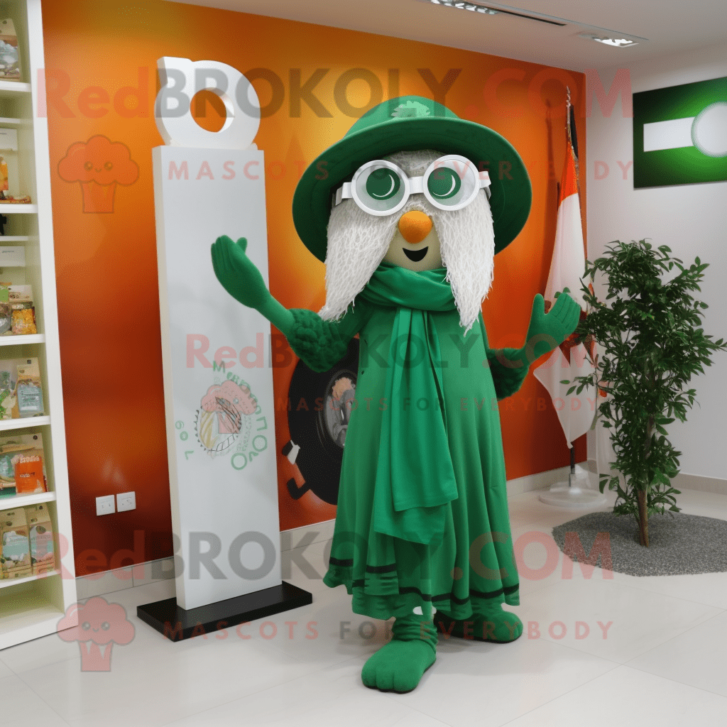 Olive Irish Flag REDBROKOLY mascot costume character dressed with a One ...