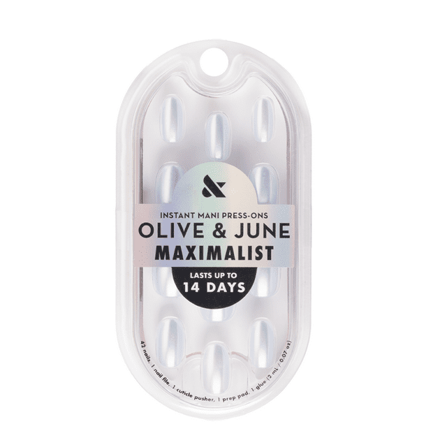 Olive & June Instant Mani Medium Oval Press-On Nails, Parade French - Walmart.com