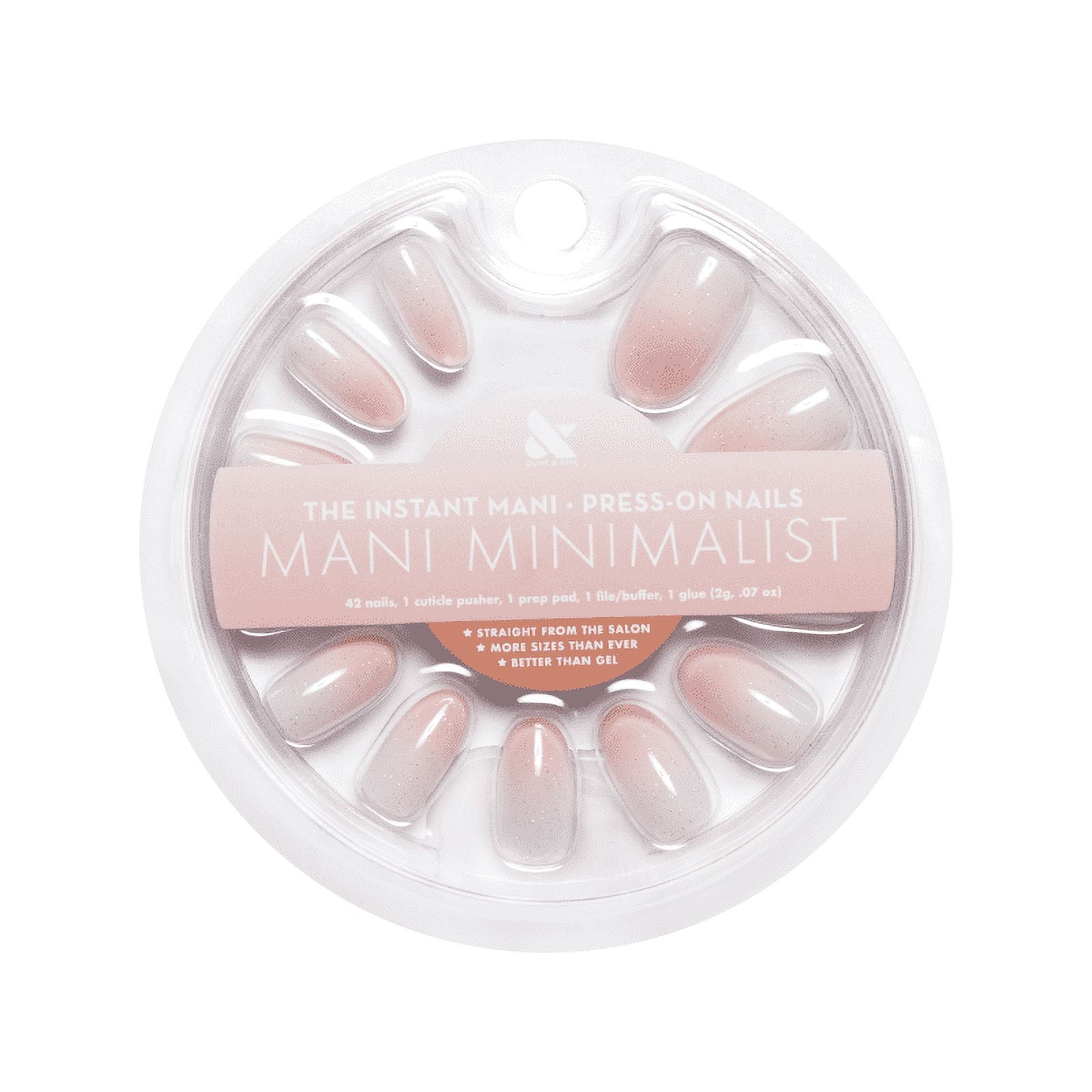 Olive & June Instant Mani Minimalist Oval Medium Press-On Nails, Rose ...