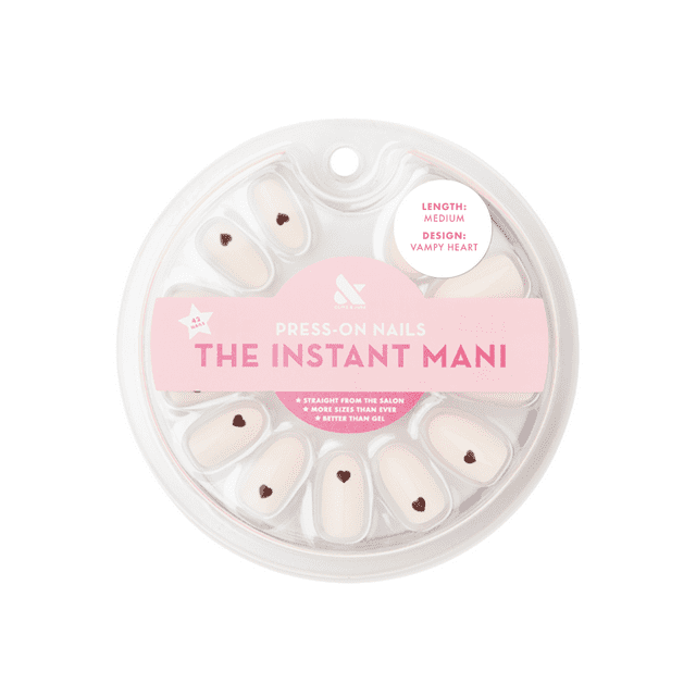 Olive & June Instant Mani Oval Medium Press-on Nails, White, Vampy ...