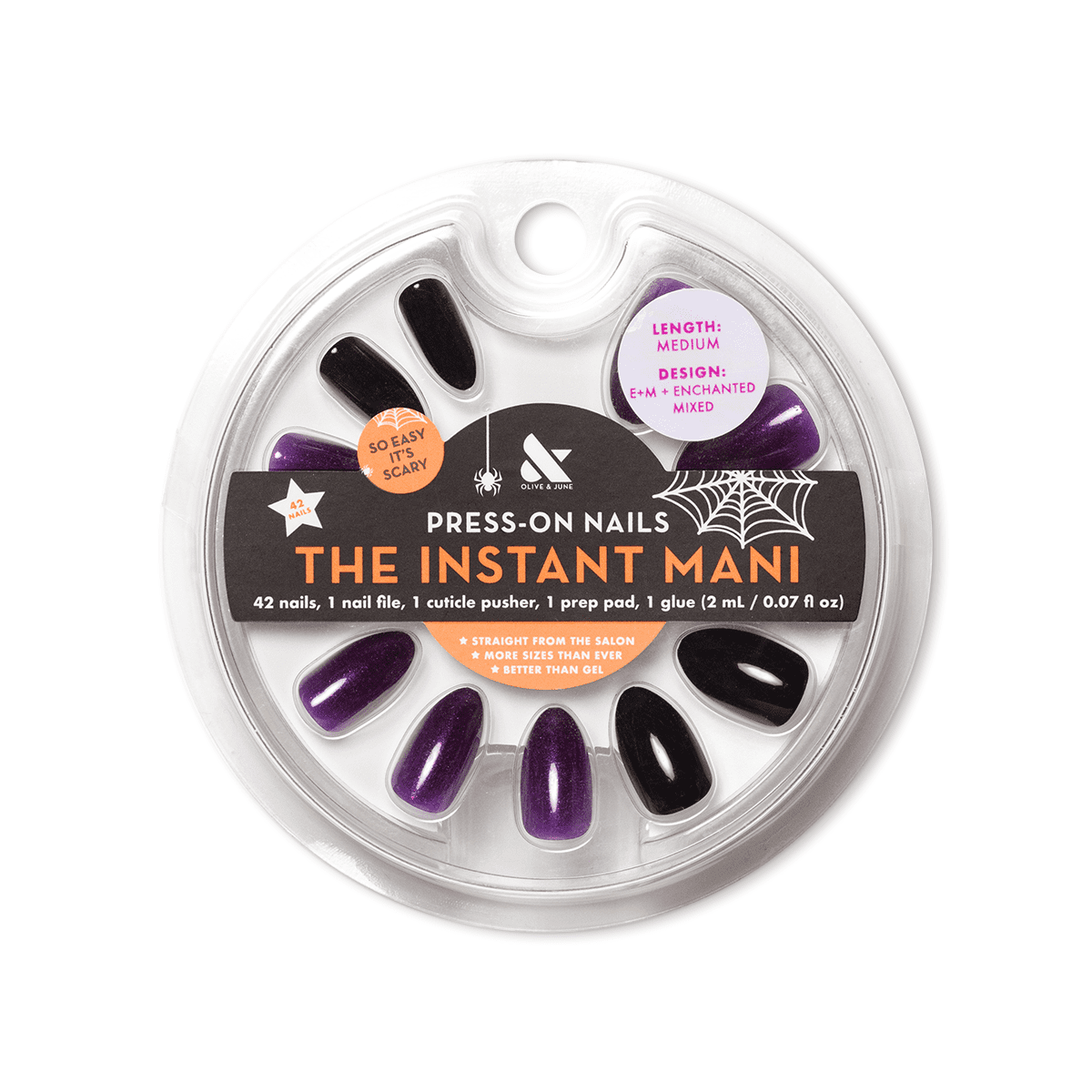 Olive & June Press-on Almond Medium False Nails, E+M + Enchanted Mixed ...