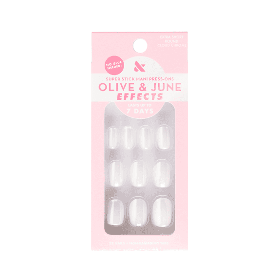 Olive & June Super Stick Mani Round Extra Short Press-On Tabs, Cloud ...